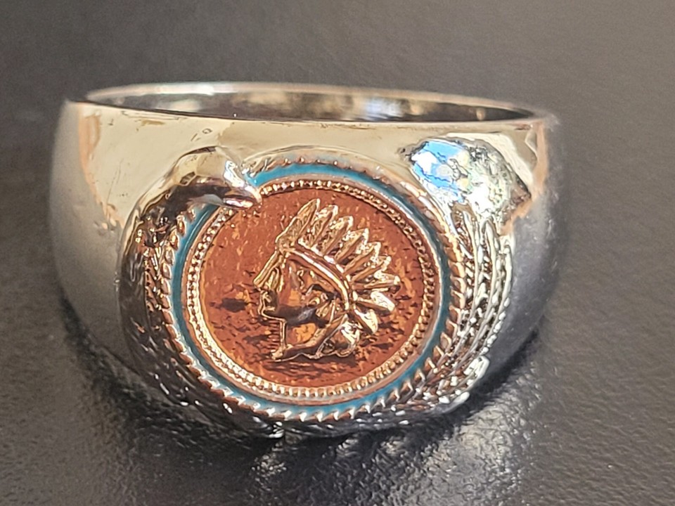 Stainless Steel American US Head Penny Coin Ring - Indian Head Penny ...