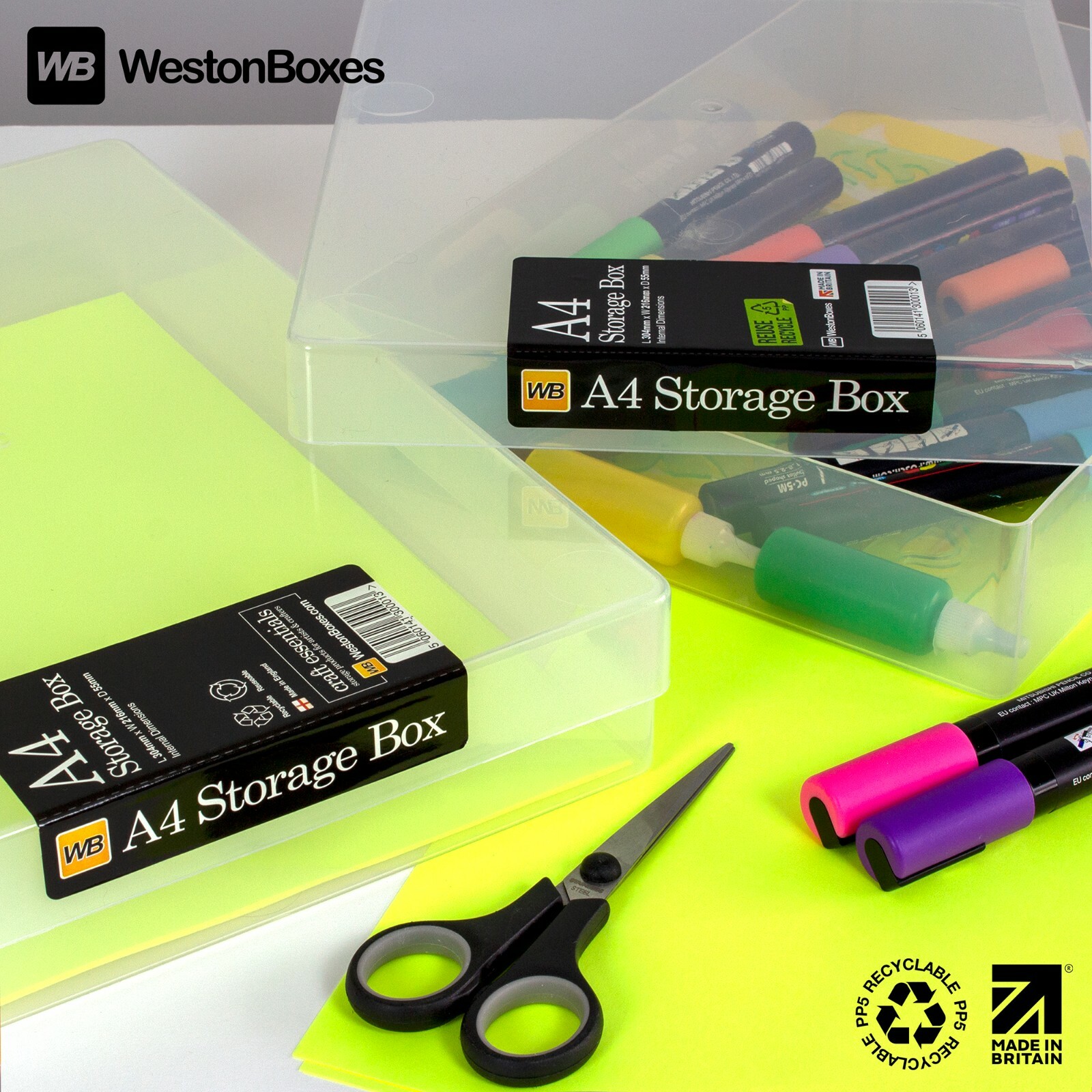 Pack of 5 WestonBoxes A4 Storage Box for Paper, Card and Craft items | eBay