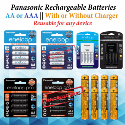 Panasonic Rechargeable batteries AA or AAA NiMH Eneloop Fast Charger ...
