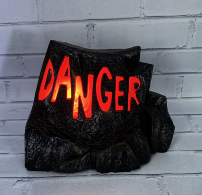 Halloween Gemmy Haunted Rock Danger Light Sounds Stone Spooky Laugh ...