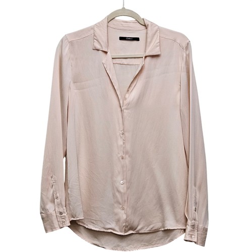 Quince Silk Blend Button Up Shirt Blouse Top Blush Pink Size M Preppy ...