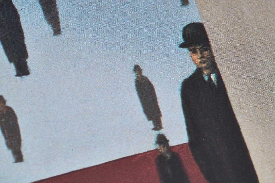 René Magritte " Golconde (1953) " 1989 Offset Print Poster Made in ...