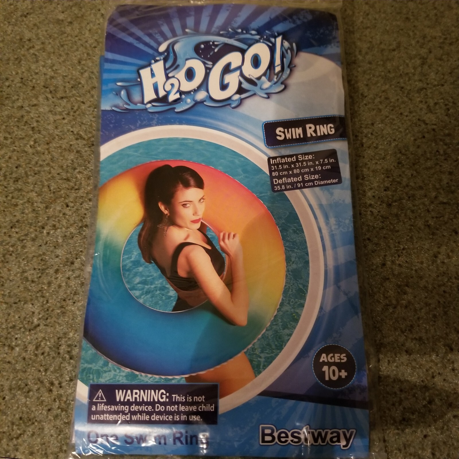 H2O GO! Rainbow Swim Ring Float 31.5" X 8.3" Age 10+ - NEW 430001036485 ...