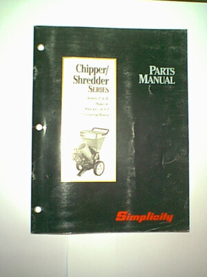 SIMPLICITY CHIPPER SHREDDER 2C 3C 5C 612 912 & COMMERCIAL MODELS MANUAL ...