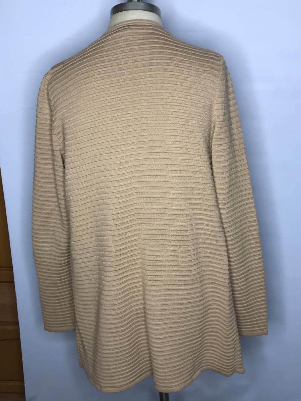 Talbots 2 pc sweater ribbed light brown open front ja… - Gem