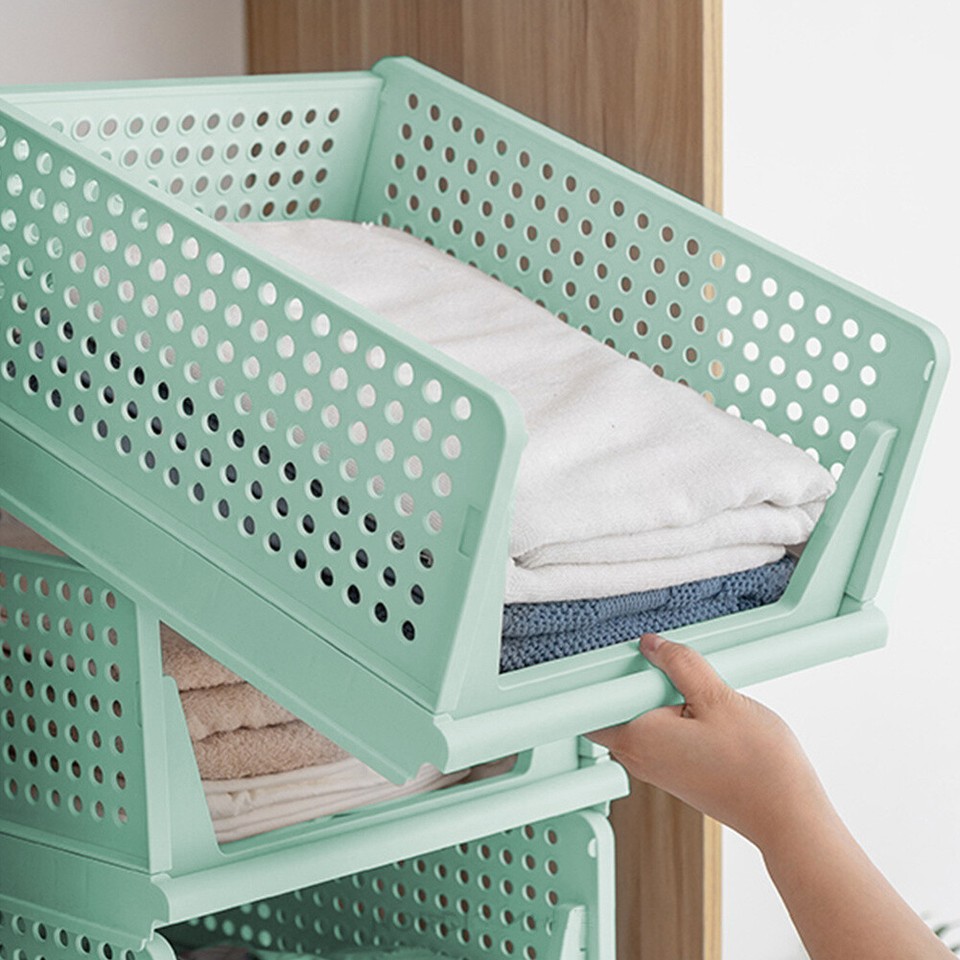 Stackable Wardrobe Drawer Tabletop Units Clothes Closet Storage Basket ...