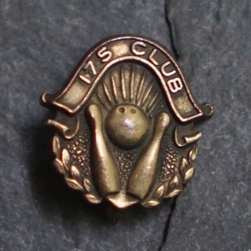 Vintage Pin Small Brooch - 175 Club Bowling - Bronze Gold Tone Metal | eBay