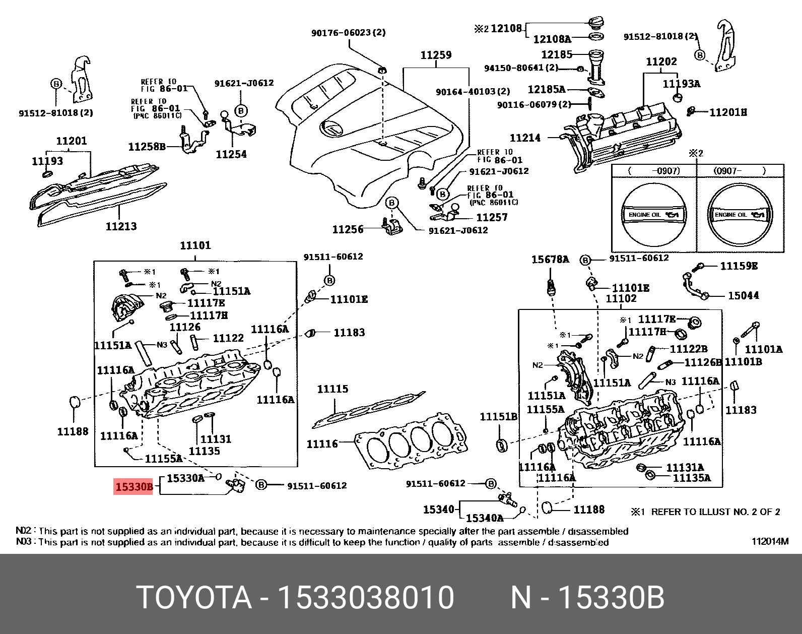 15330-38010 GENUINE OEM TOYOTA VALVE ASSY CAMSHAFT TIMING OIL CONTROL ...