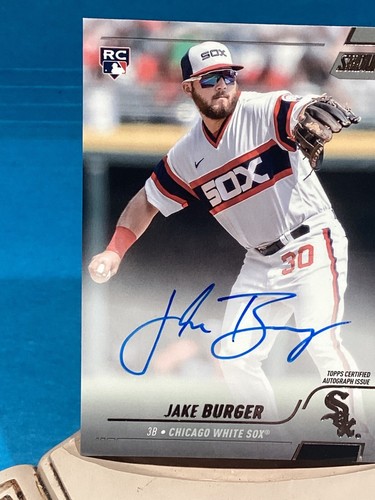 Jake Burger, Autographed, Rookie Card, Stadium Club, 2022, Topps Card ...