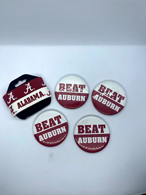 Alabama Crimson Tide Game Day Button BEAT AUBURN(4) 3" -2 Bama ...