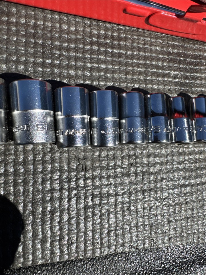 Caterpillar Tools Cat USA By Snapon 1/4” SAE socket Set 17pc W Case Rare | eBay