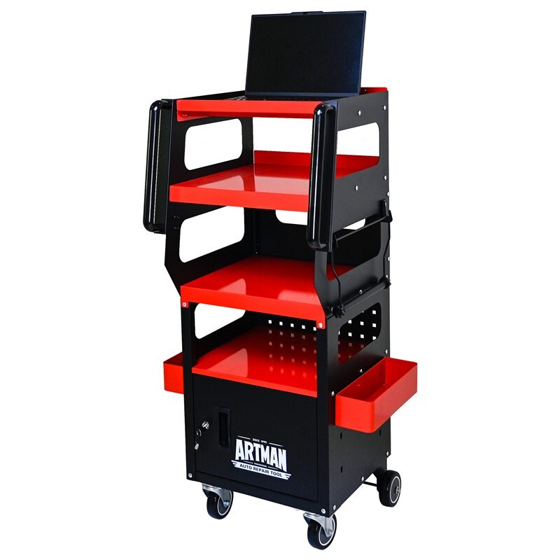 4 Tier Rolling Tool Cart Mechanic Storage Trolley for Automotive ...