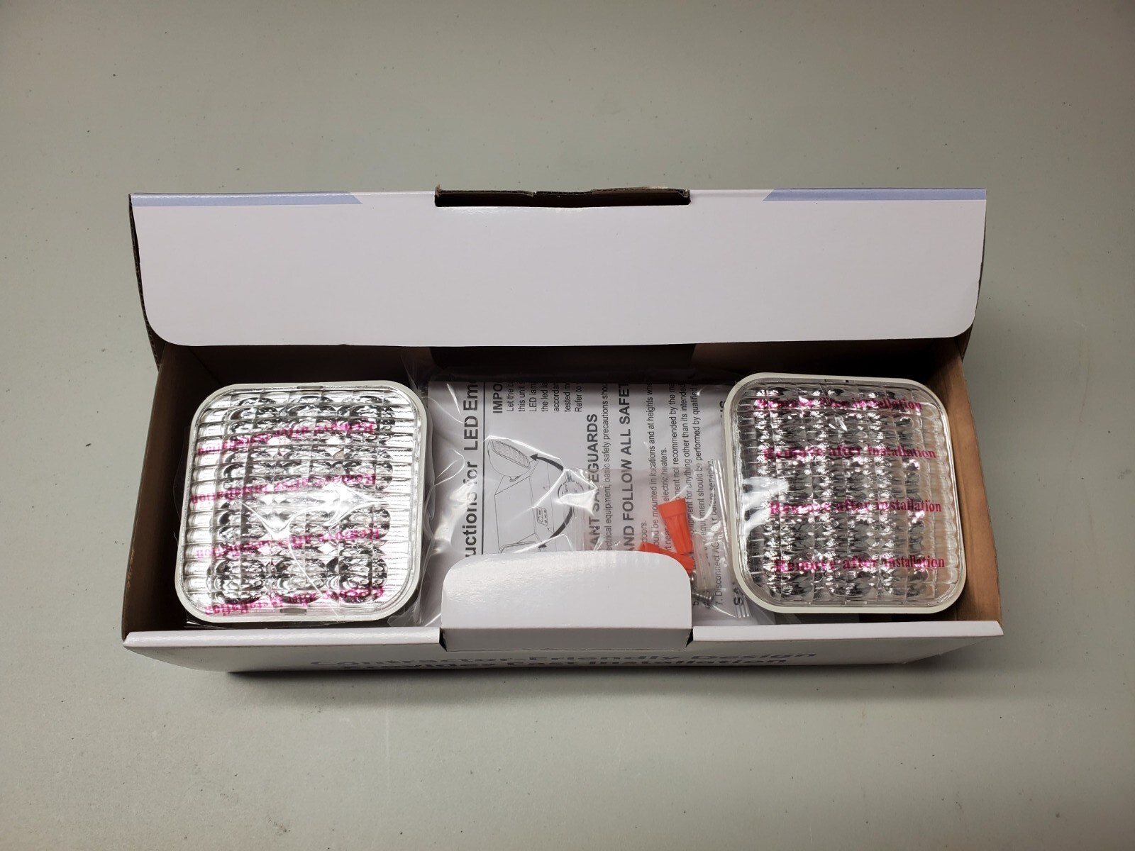 Twin Head LED Emergency Lighting Fixture White Housing LEDR-1 | eBay