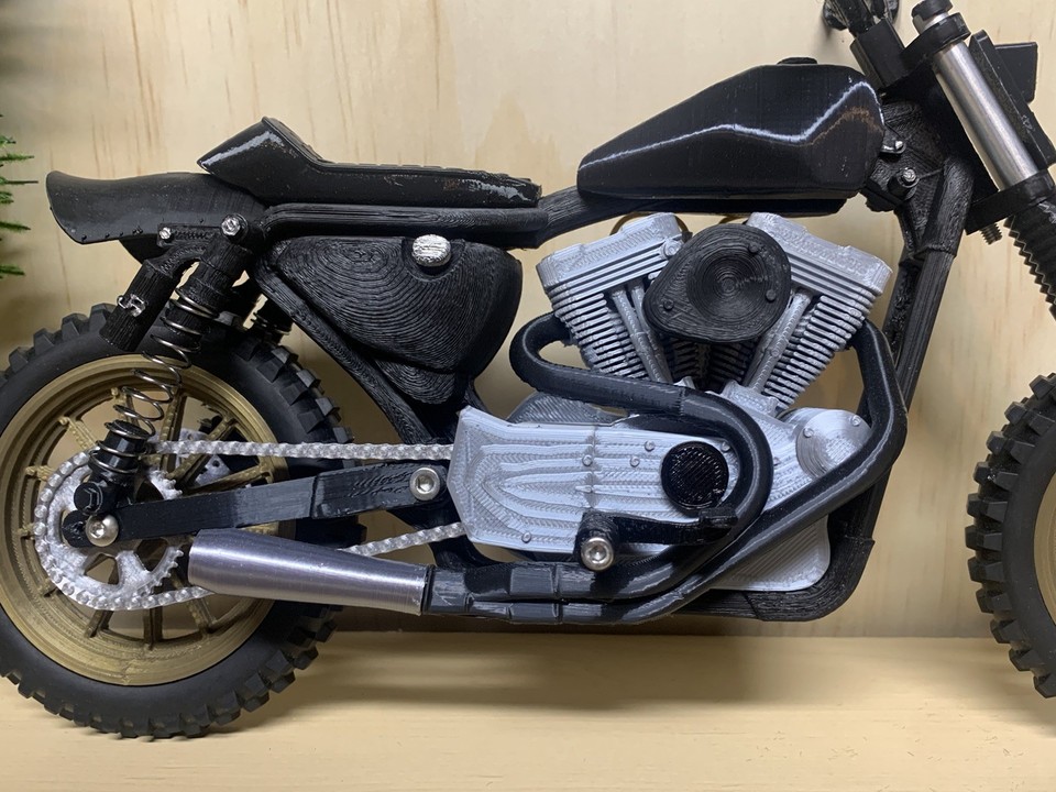 3D Printed Motorcycle Toy 1:6 scale Harley Sportster Hooligan Model/toy ...