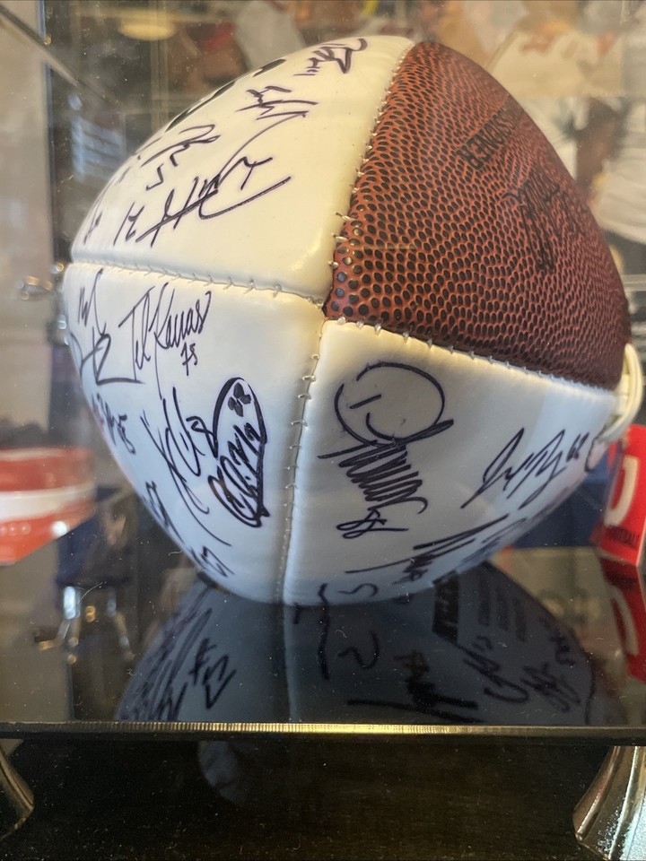 Football Autographed By Entire Patriots 2019 Team. COA BRADYS LAST TEAM ...