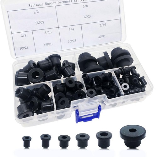 115PCS T-Type Silicone Rubber Grommets kit 6 Size for Wiring Automotive ...