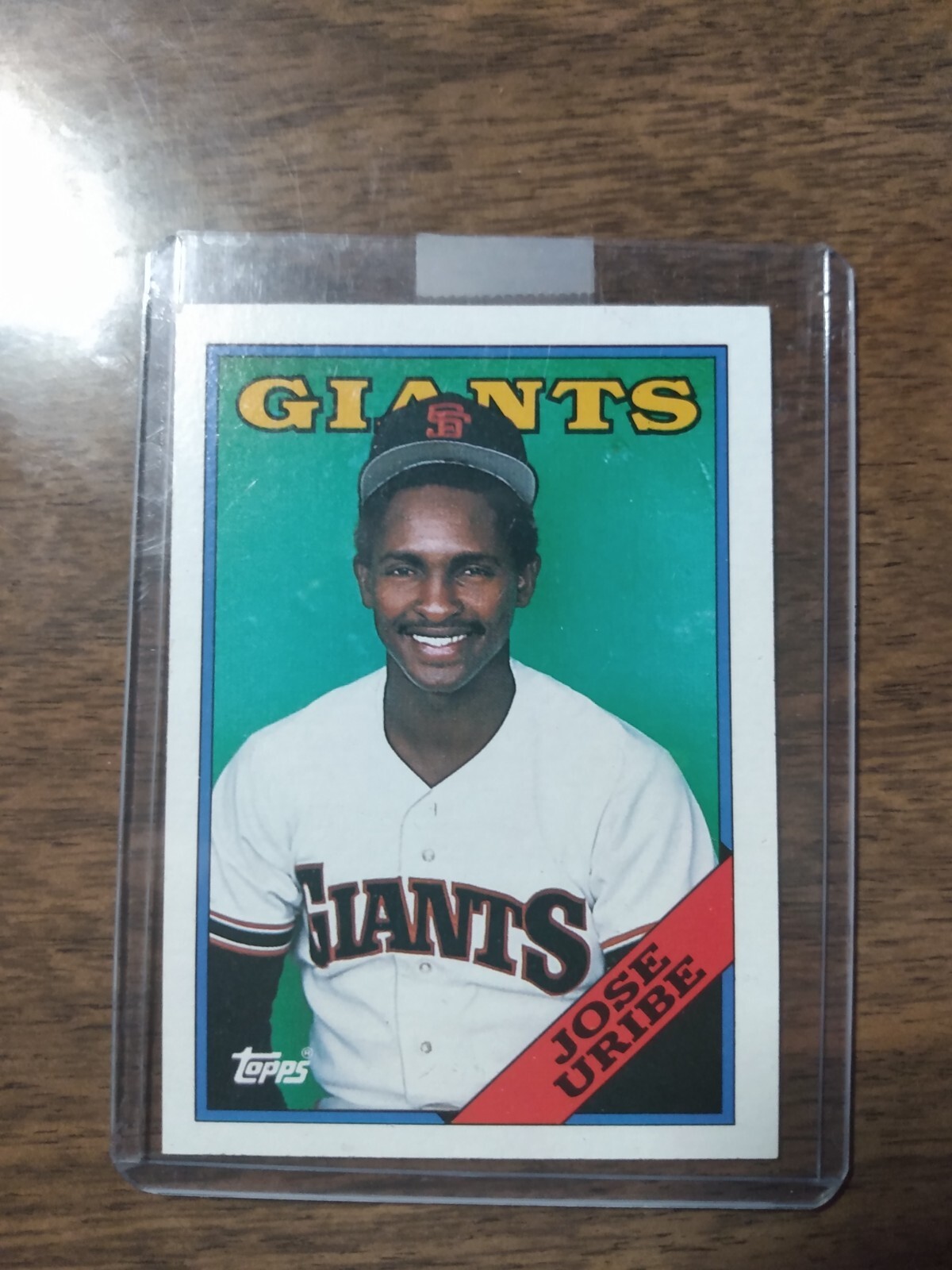 Jose Uribe 1988 Topps Baseball Error Card, team alignment error, logo ...