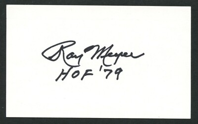 Ray Meyer (d 2006) signed autograph 3x5 index card Basketball Hall of ...