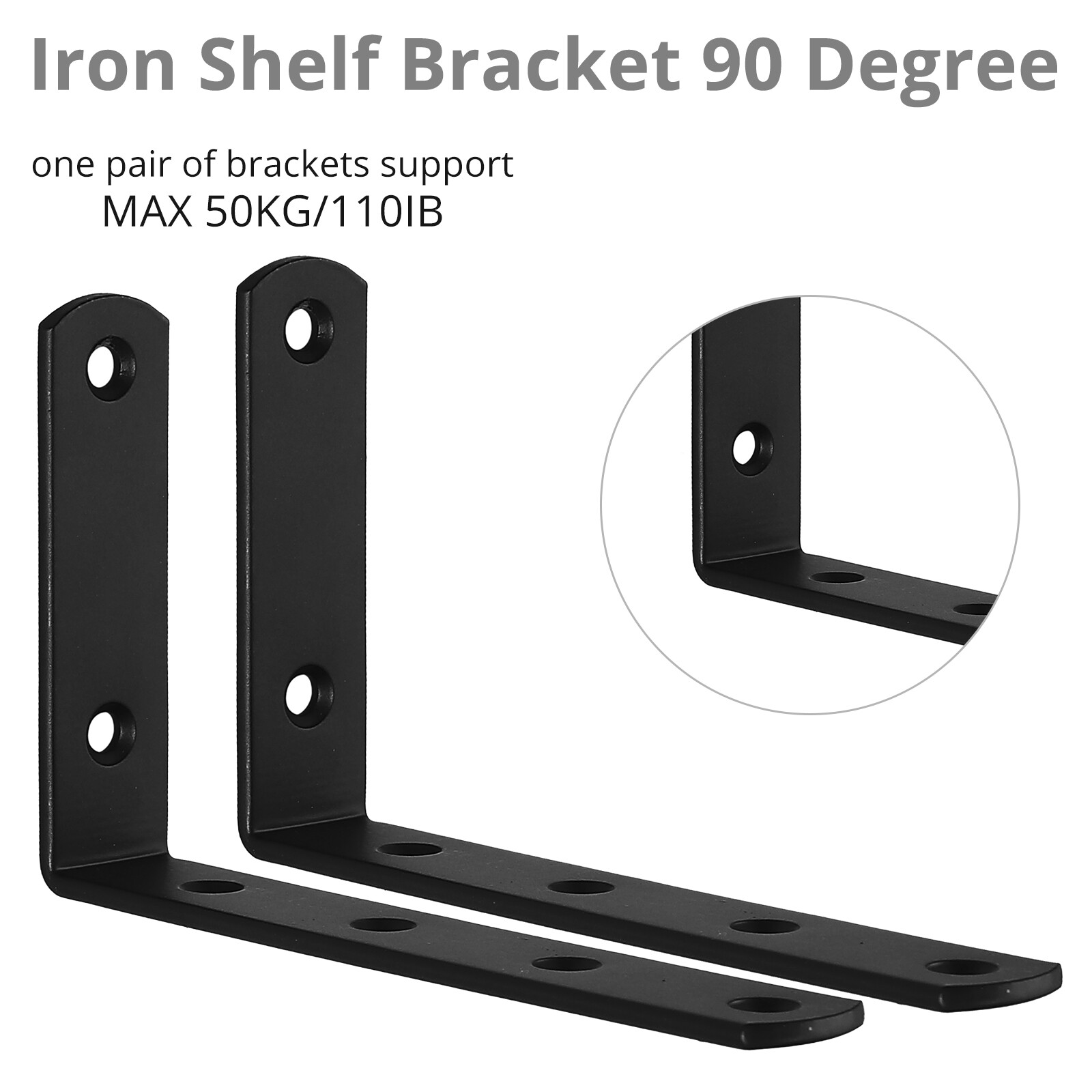 10X Heavy Duty Cast Iron Wall Mounted L Shaped Angle Shelf metal ...