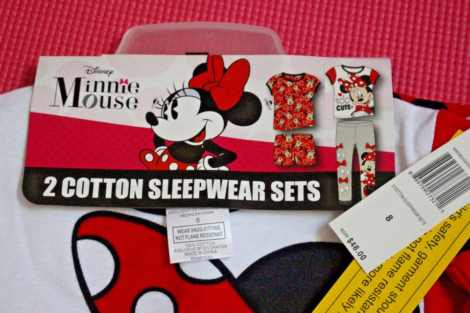 NWT, Disney Licensed Minnie Mouse 2 SETS (4pcs) sleep wears Girls, size ...