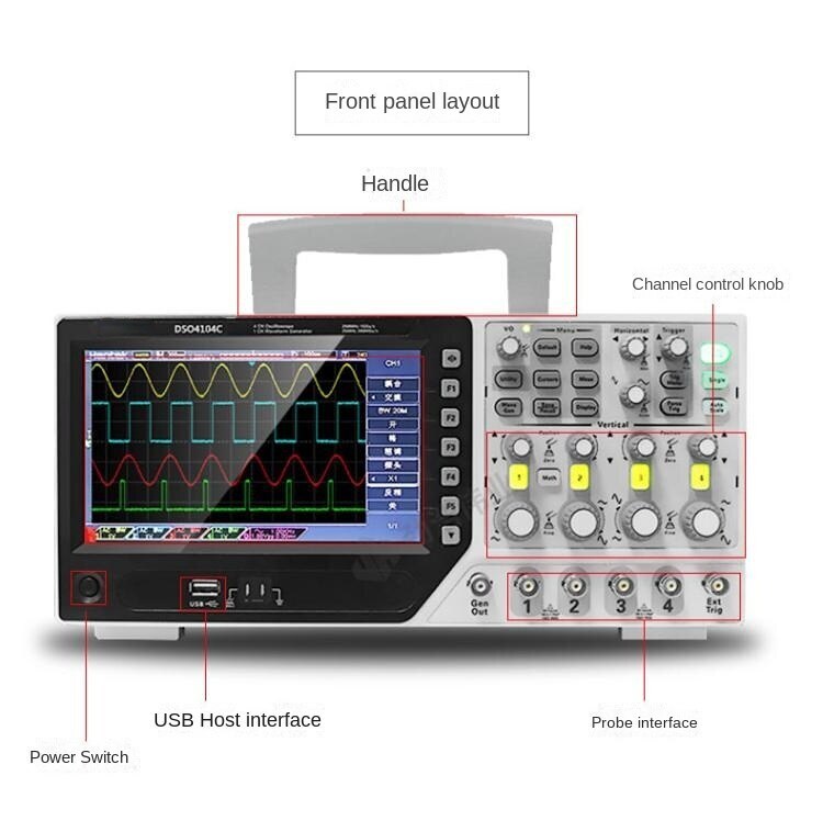 Oscilloscope Four-channel Desktop Digital Oscilloscope With Signal ...