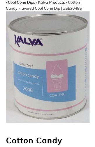 KALVA Cool Cone COTTON CANDY Ice Cream Shell Coating - #10 Can | eBay
