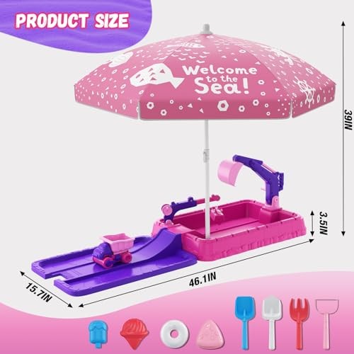 Sandbox with Lid, Dirt Digger Excavator Sand Box with Cover, Kids Sand ...