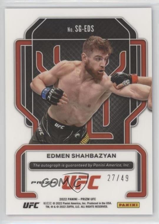 2022 Panini Prizm UFC Signatures Blue Prizm /49 Edmen Shahbazyan #SG ...
