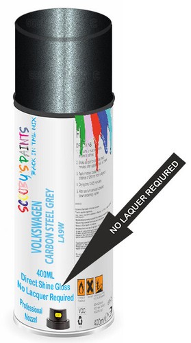 VW Golf Gtd Carbon Steel Grey LA9W/1K Direct Gloss Shine Aerosol Paint ...