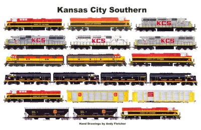 Kansas City Southern 11"x17" Railroad Laminated Placemat Andy Fletcher ...