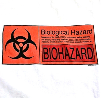 Vintage Y2K Biohazard Metal T Shirt XL Biohazard Warning Label Box Logo ...