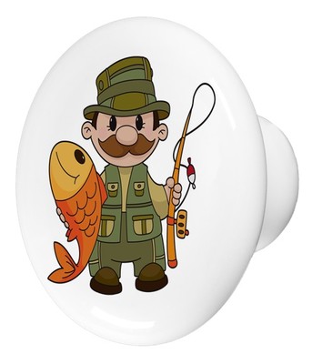 ANGLER Fisherman Fishing Cabinet Dresser DRAWER Pull KNOB | eBay