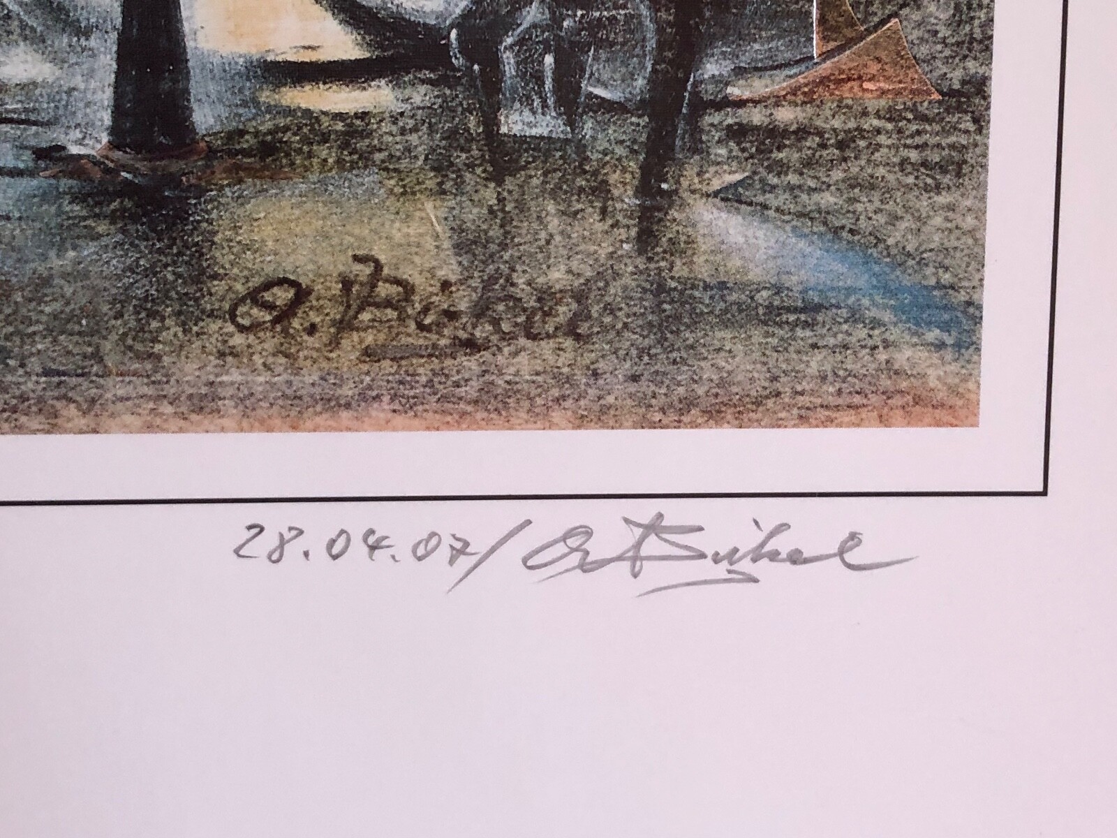 ARMIN BIRKEL Litho Arcade w/ Metallic Embossed Accents, Signed Dated | eBay