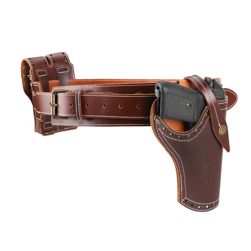 TOURBON Leather Handgun Holster Pistol Revolver Rig Belt Mag Pouch ...