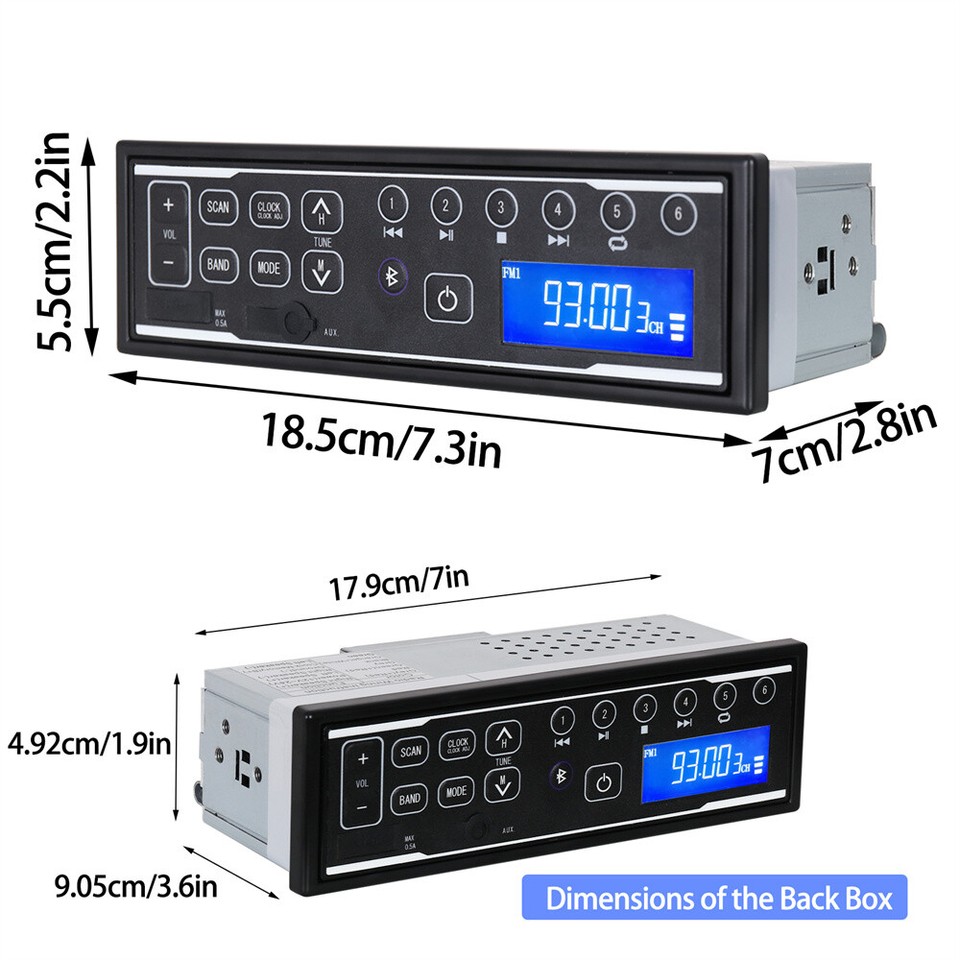 12V -24V Radio Bluetooth for Caterpillar Excavator Dozer Loader CarAM ...