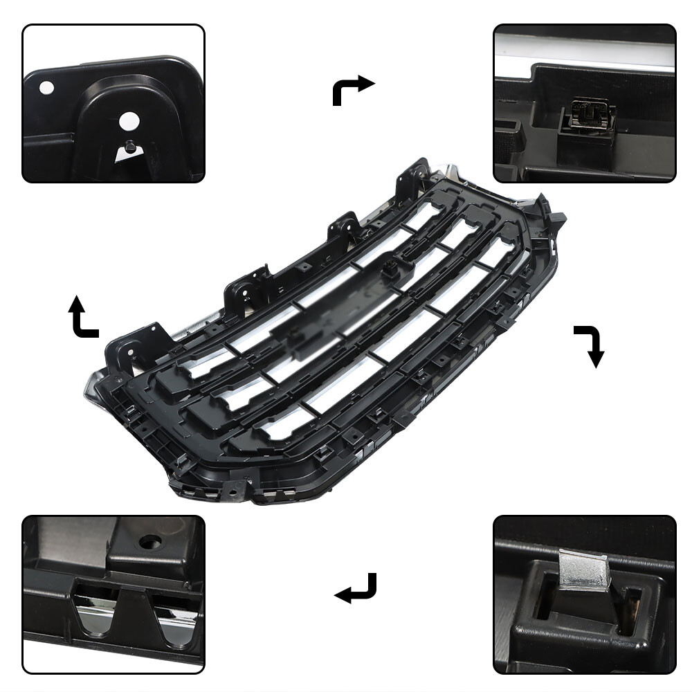 Front Bumper Grille Fit For 2016-2019 GMC Sierra 1500 Chrome 23496236 ...