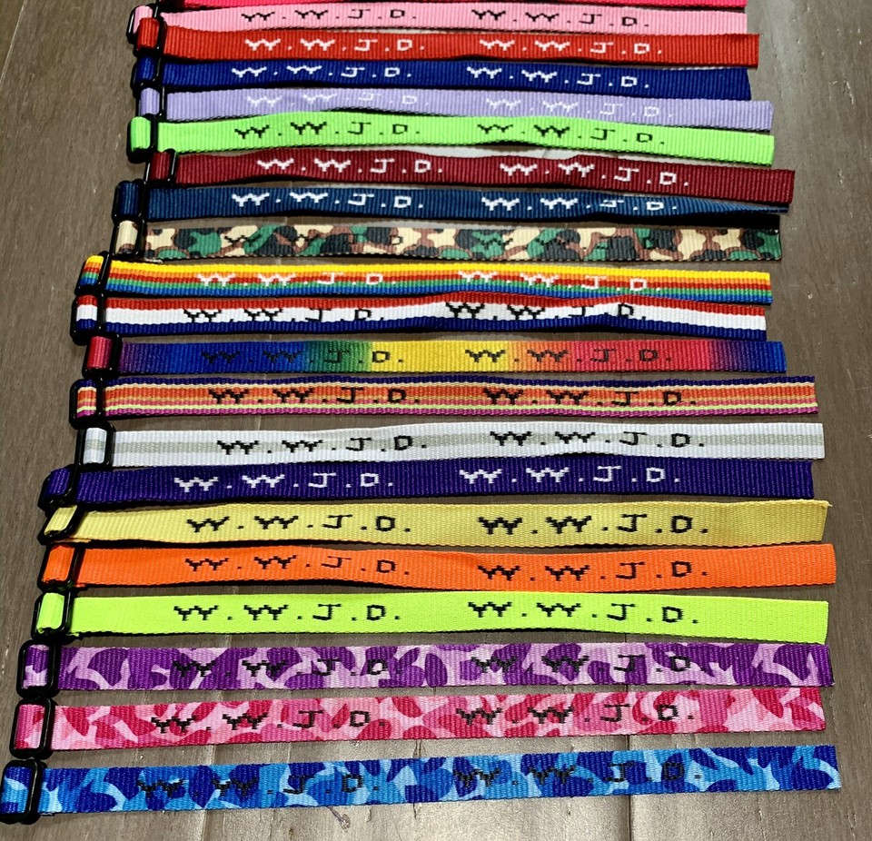 1 Woven Jesus Religious WWJD Bracelets Bracelet Fundraiser Fashion ...
