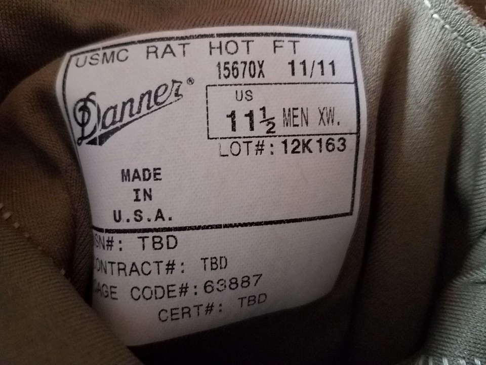 Danner 15670X USMC Desert RAT Hot Weather Military Boots Sz 11.5 XW ...