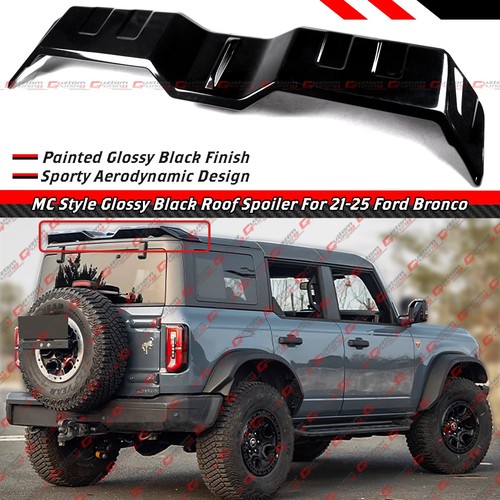 For 2021-25 Ford Bronco MC Style Gloss Black Rear Hard Top Roof Spoiler ...