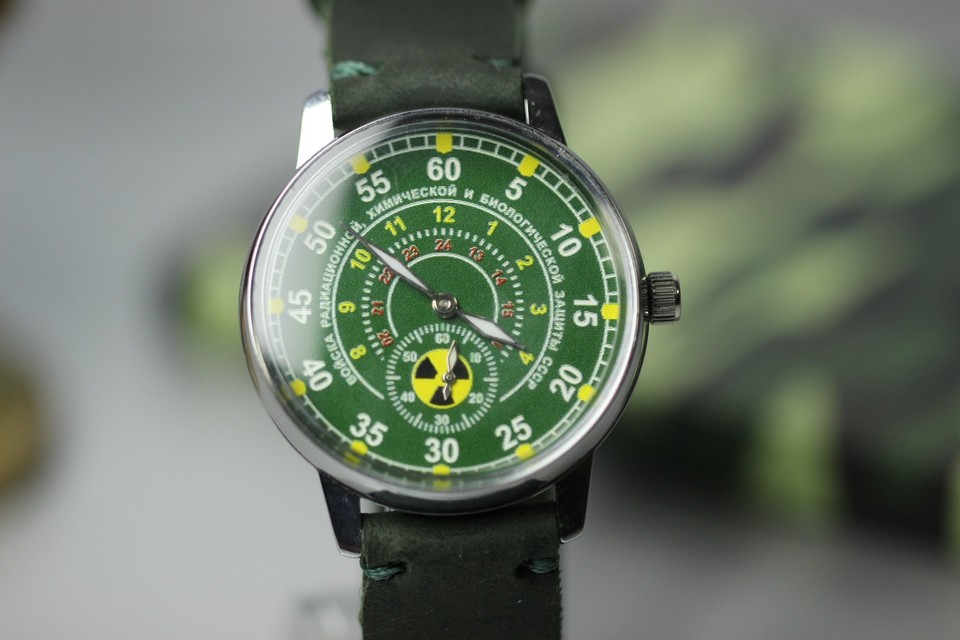 Wristwatches Soviet - Analog mechanism -"Radiation troops" Soviet men's ...