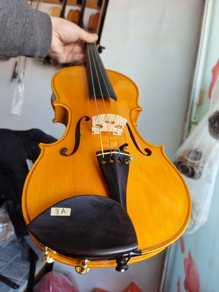 7/8 size violin Stradi model flamed maple back spruce top hand carved A ...