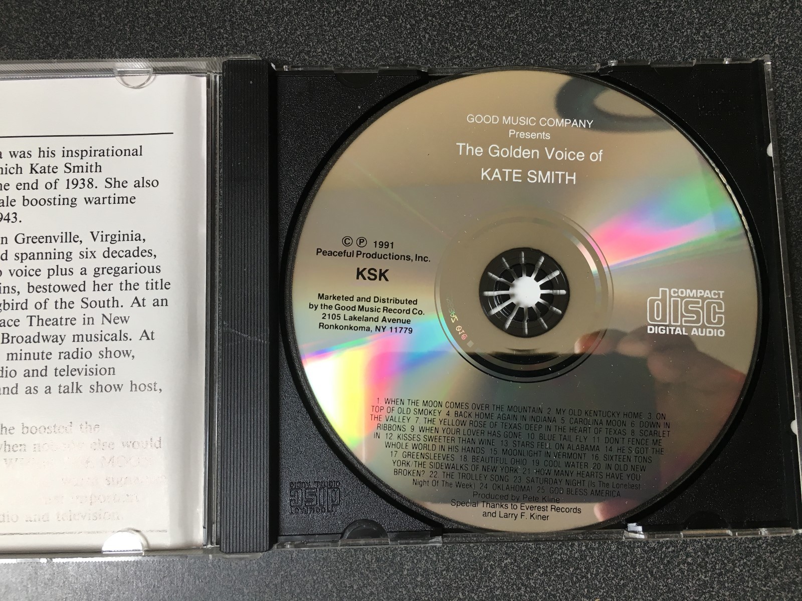 CD Kate Smith - The Golden Voice Of PEACEFUL PRODUCTIONS | eBay