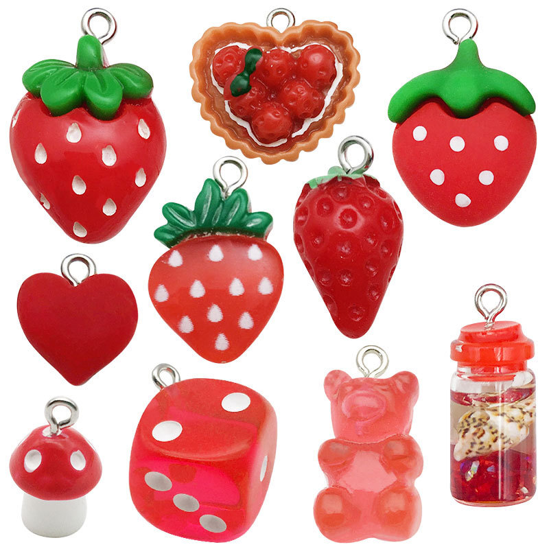 Mix 10pcs Cute Cartoon Resin Charms Pendants For Jewelry Making ...