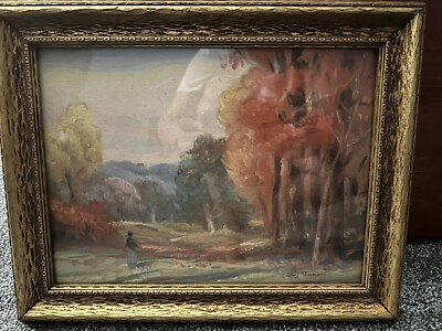 Vintage antique Edward Timmons Original Painting In Glass Frame | eBay