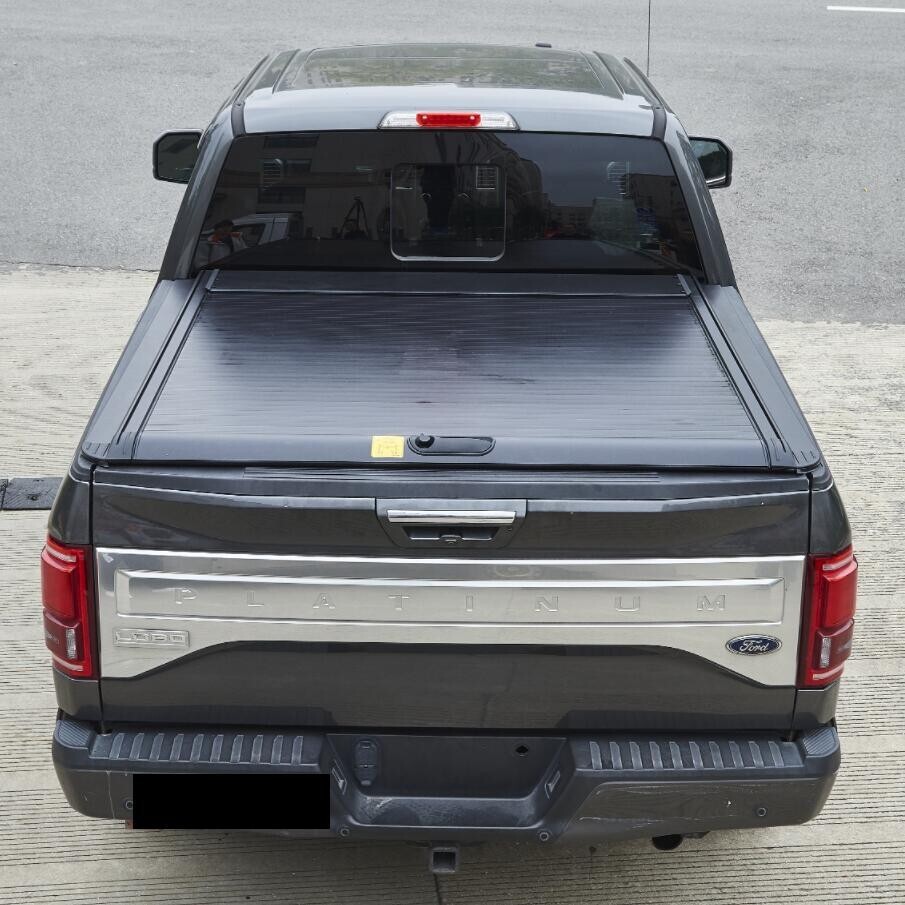 Bed Retractable Roll-up Hard Tonneau Truck Cover Lock For Ford F-150 5 ...