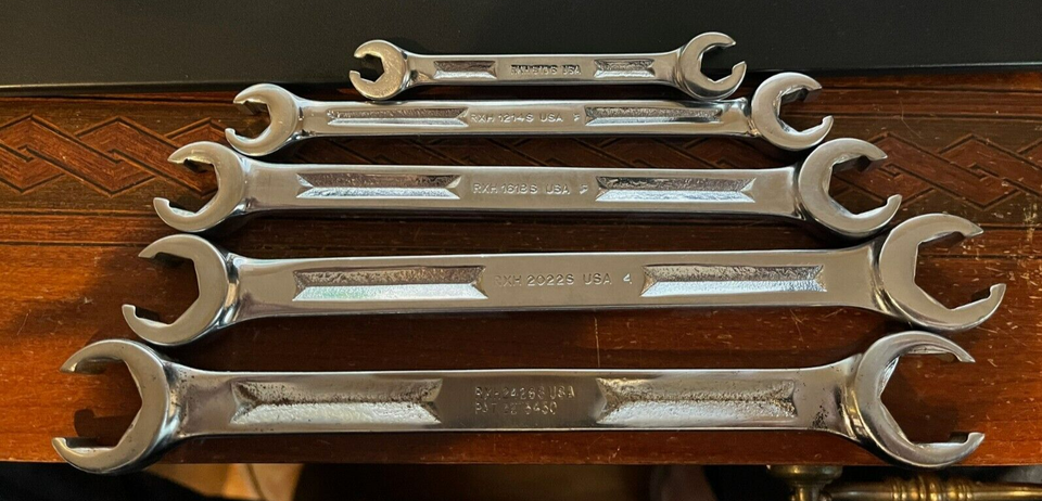 SNAP-ON RXH605 5 PC SAE 6 POINT FLARE NUT LINE WRENCH 1/4" - 13/16 ...