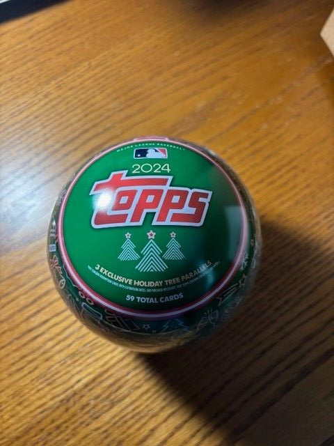 2024 Topps Holiday Baseball Tin Ball 59 Cards Factory Sealed Case (6 ...