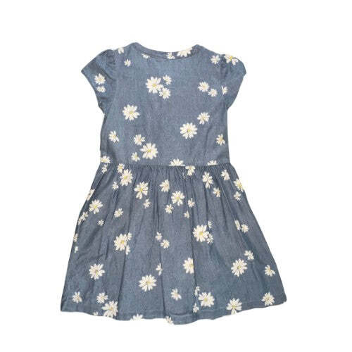 Carter's Kid Blue Denim Look Dress with Flowers Little Girl Size 6-6x ...