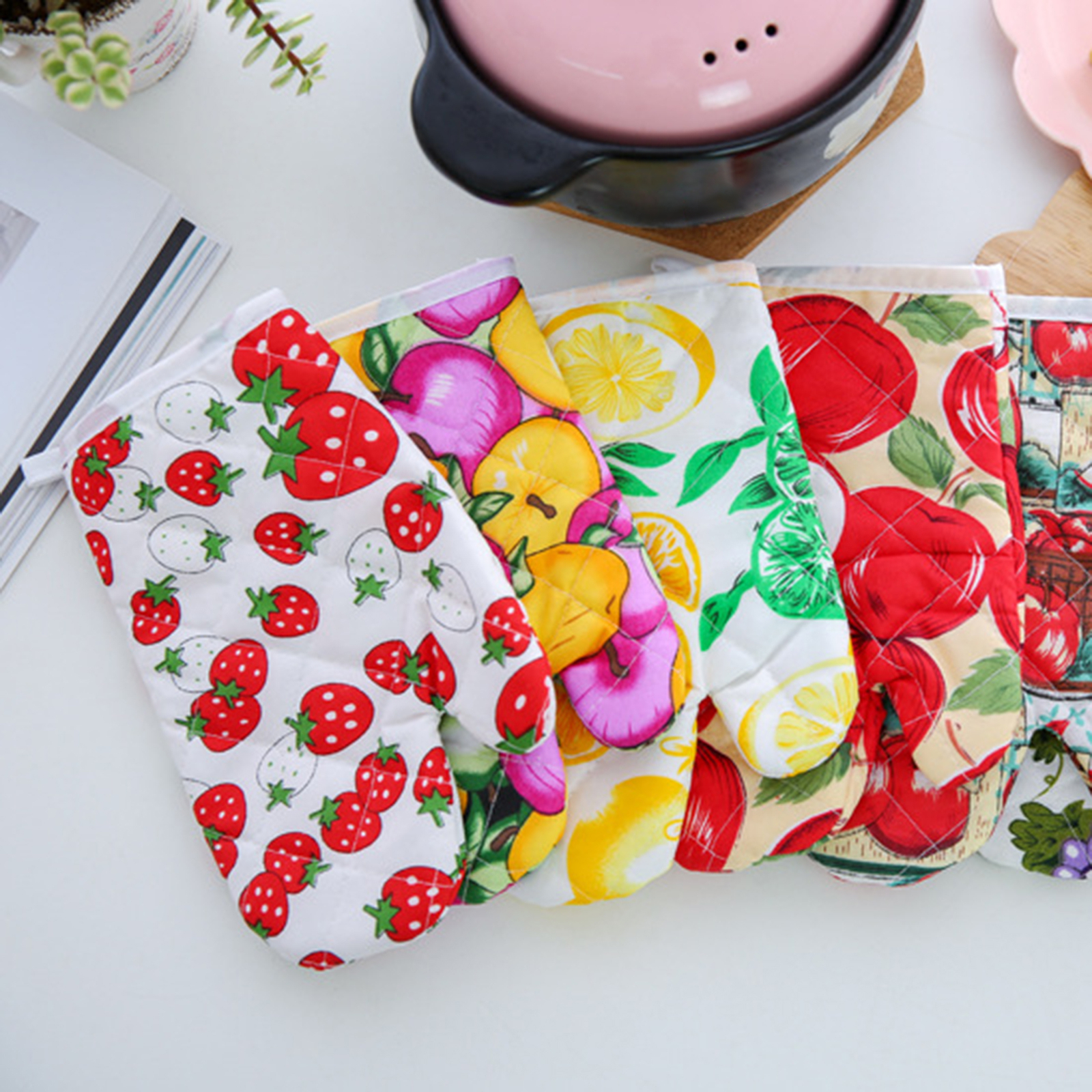 1pc Oven Mitts Practical Thick Cotton Pot Holders Sets Quilted Cotton ...