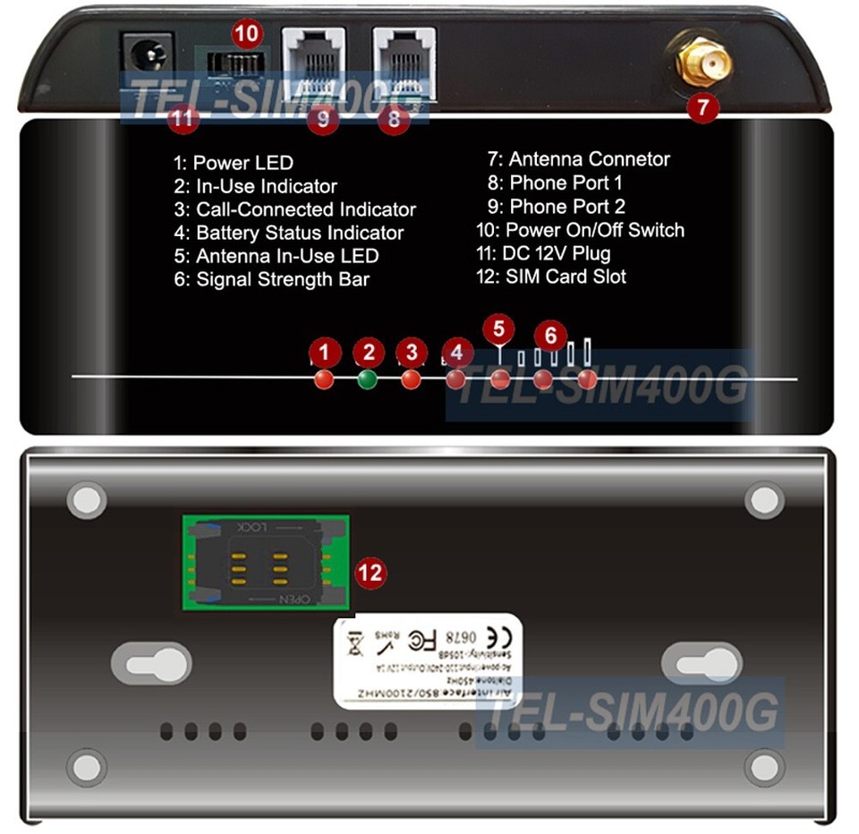 4G 3G SIM Card To Landline Wired Phone RJ-11 Port Converter For North ...